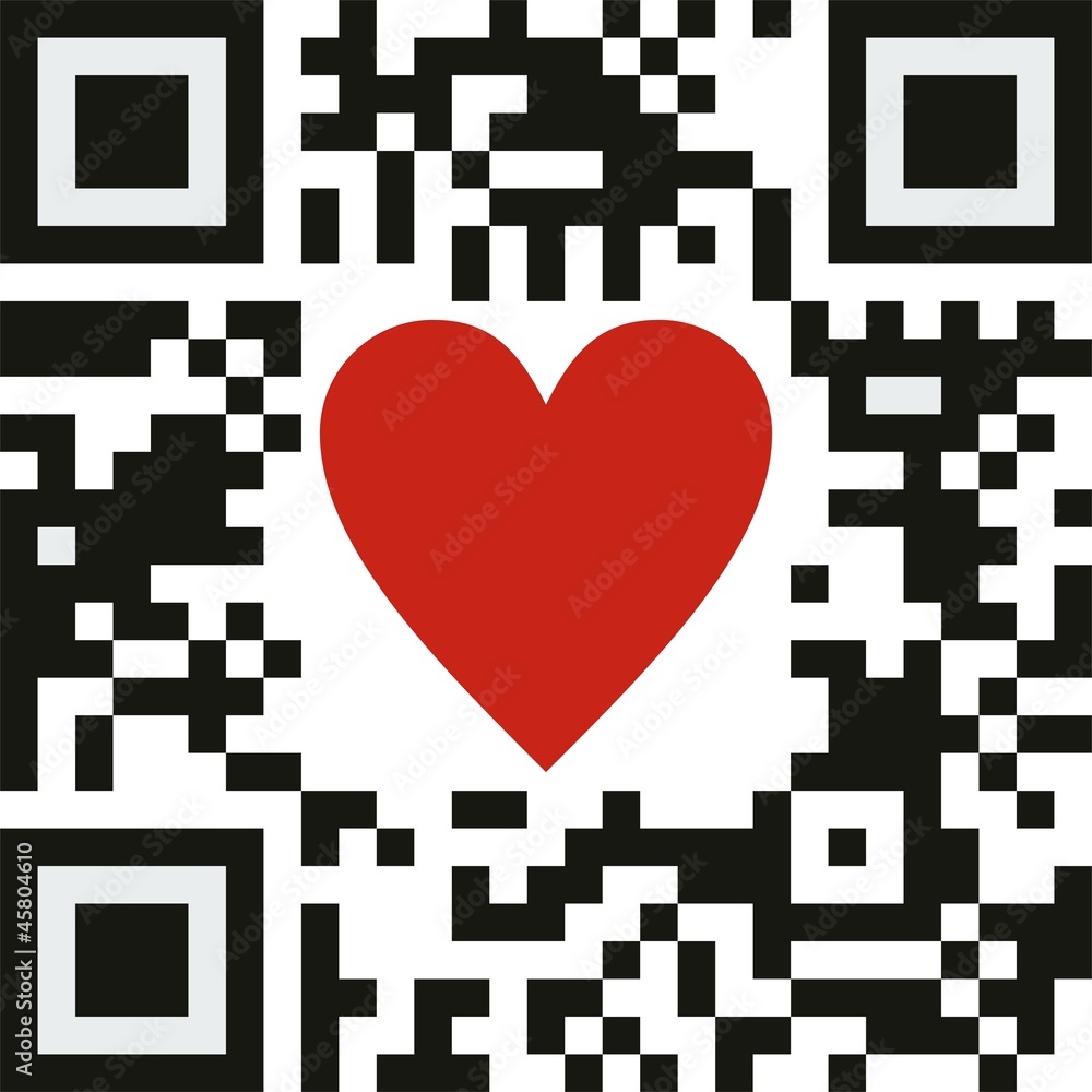 QR-Code Herz rot Stock Vector | Adobe Stock