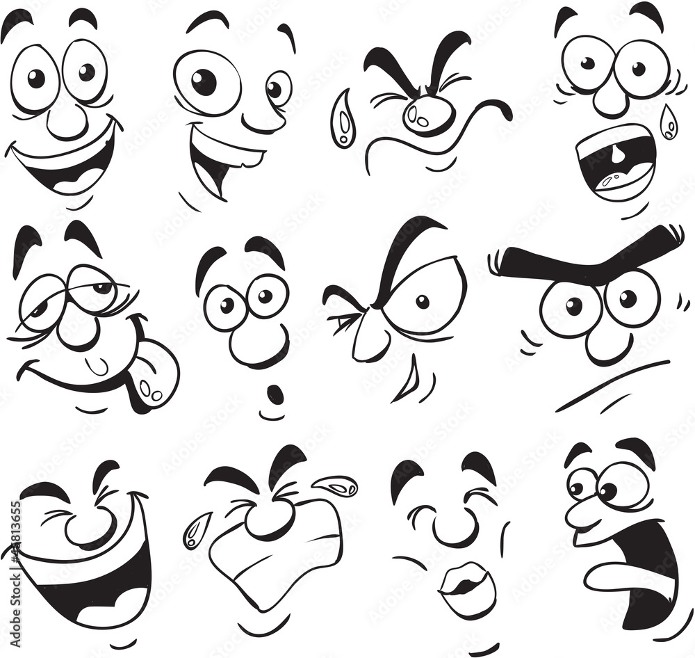 facial expression comic cartoon style Stock-Vektorgrafik | Adobe Stock