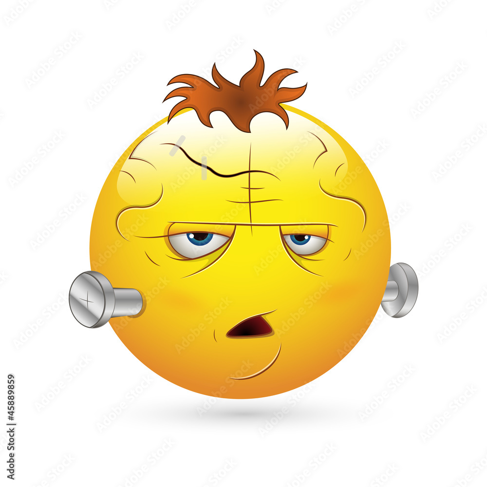 Smiley Emoticons Face Vector - Zombie Stock Vector | Adobe Stock