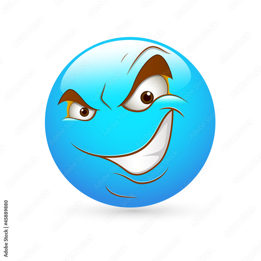 Smiley Emoticons Face Vector - Cunning Expression Stock Vector | Adobe ...