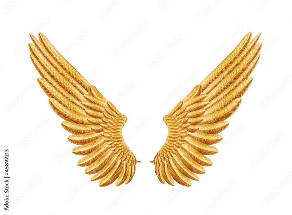 golden wings Stock Vector | Adobe Stock