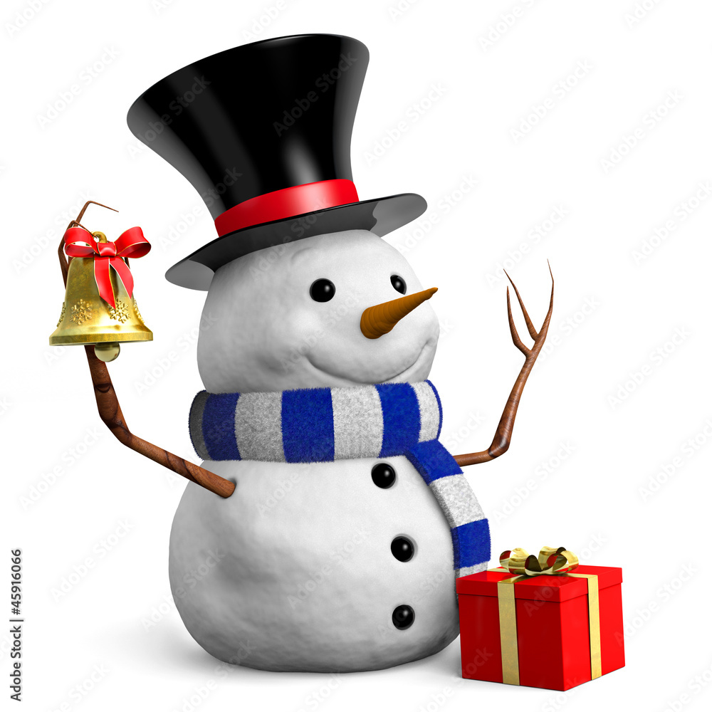 Snowman at Christmas Stock Illustration | Adobe Stock