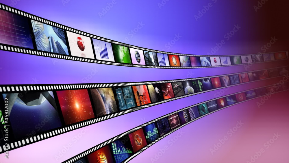 Loop-able animation of film reels with a blue background Stock Video ...