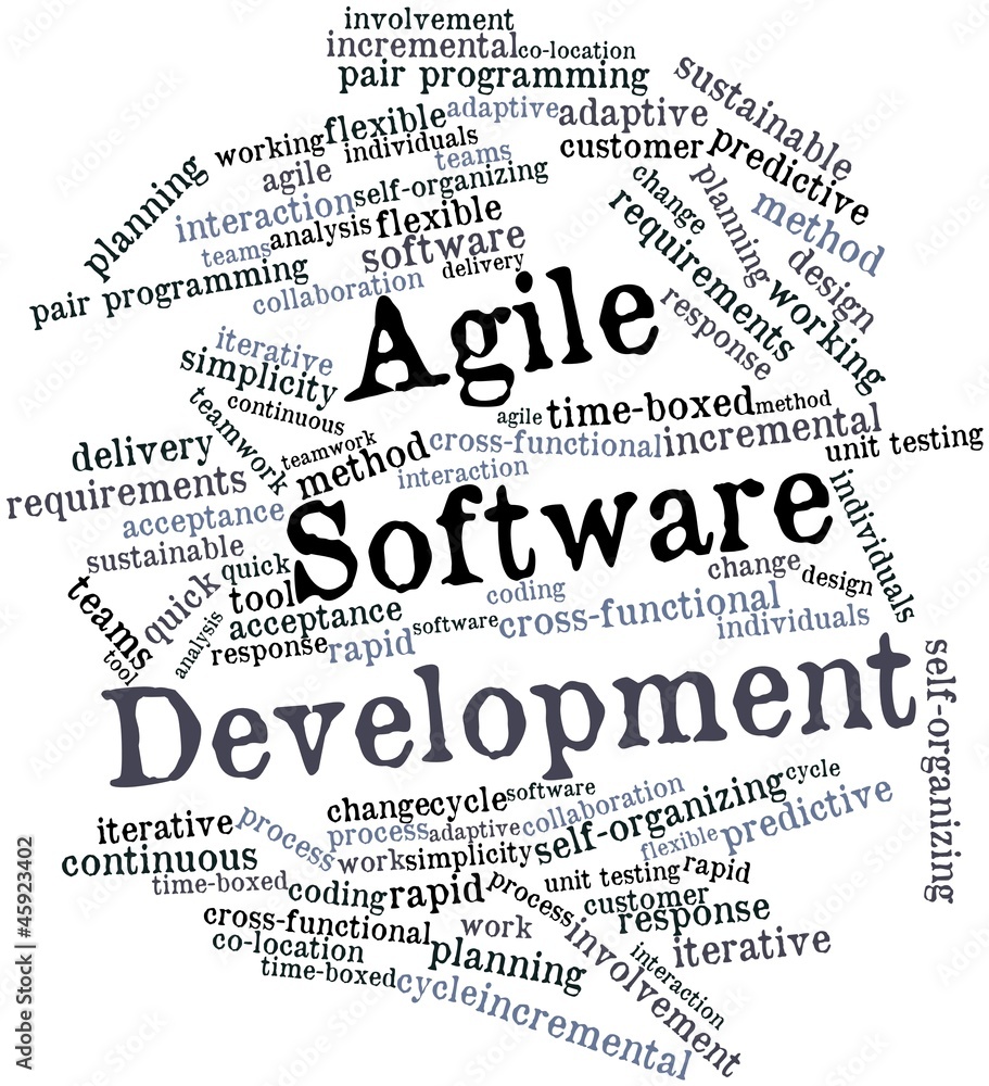 Word cloud for Agile Software Development Illustration Stock | Adobe Stock