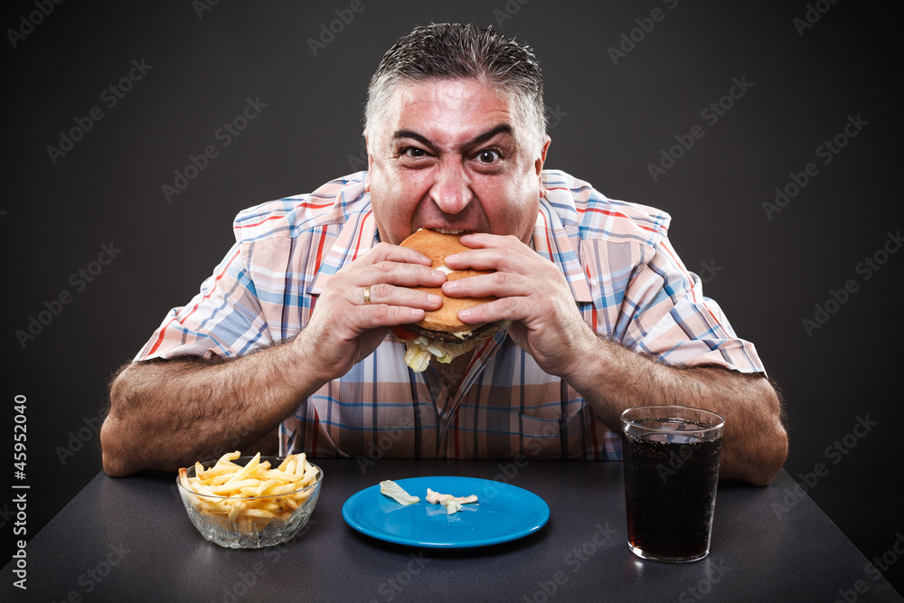 Greedy Person Eating Food