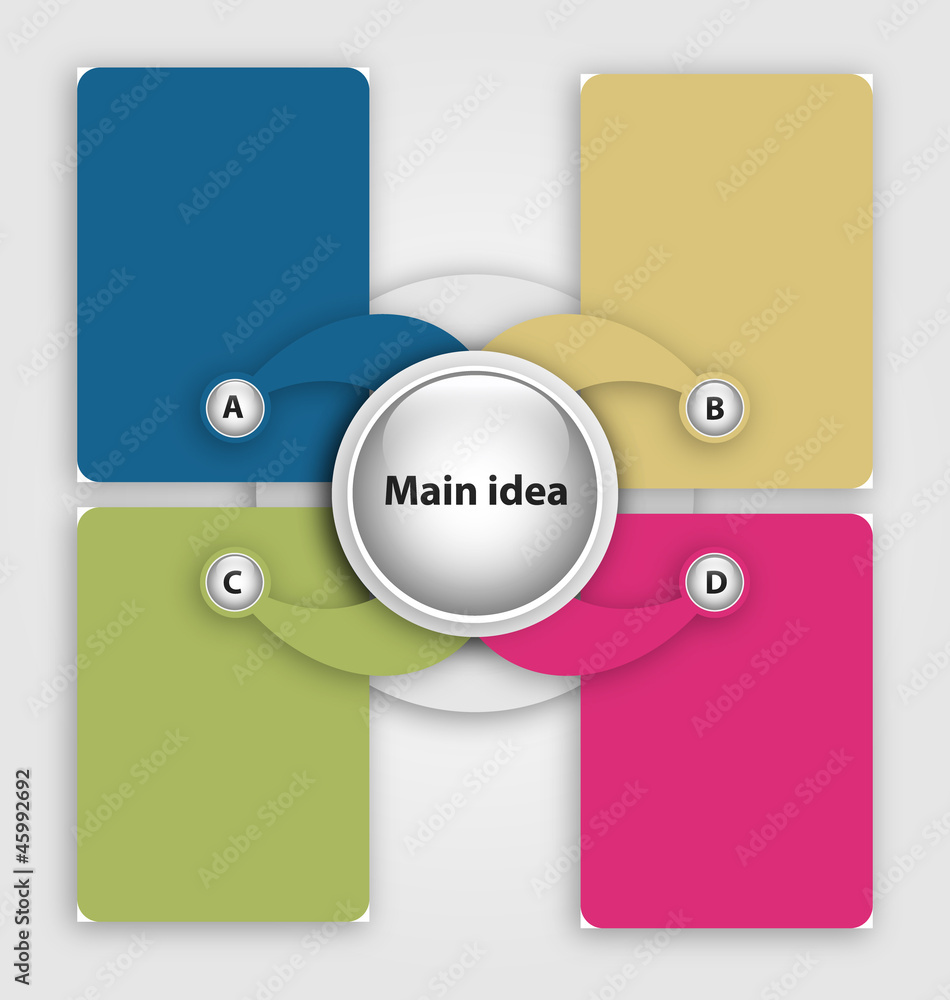 Presentation template with four text boxes Stock Vector | Adobe Stock