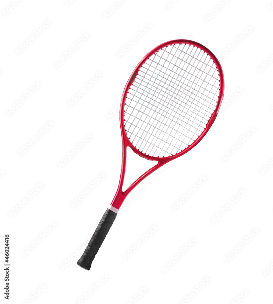 Red tennis racket isolated white background Stock Photo | Adobe Stock