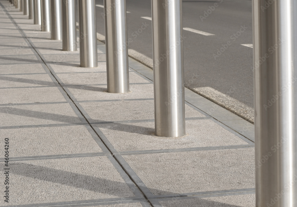 Road borders as urban background in metal tones Stock Photo | Adobe Stock