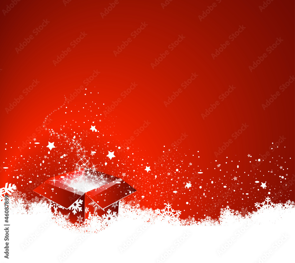 red background with gift Stock Vector | Adobe Stock