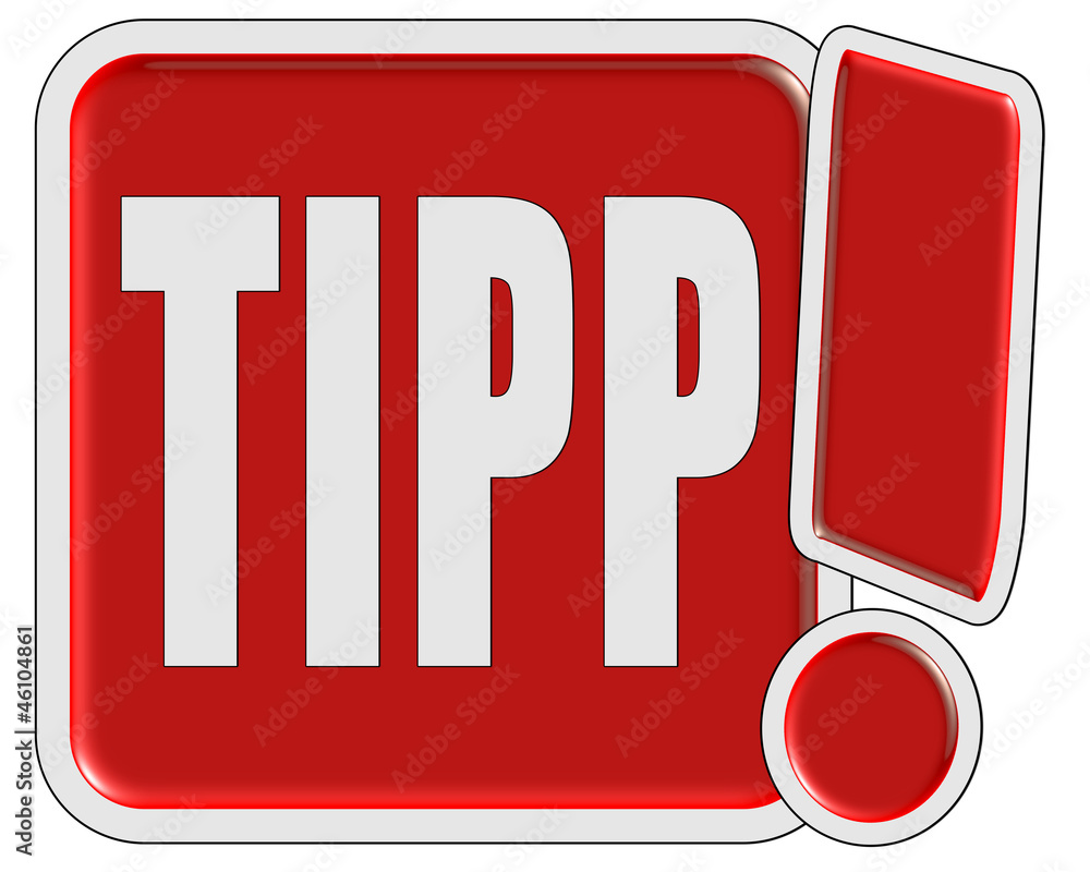 !-Schild rot quad TIPP Stock Illustration | Adobe Stock