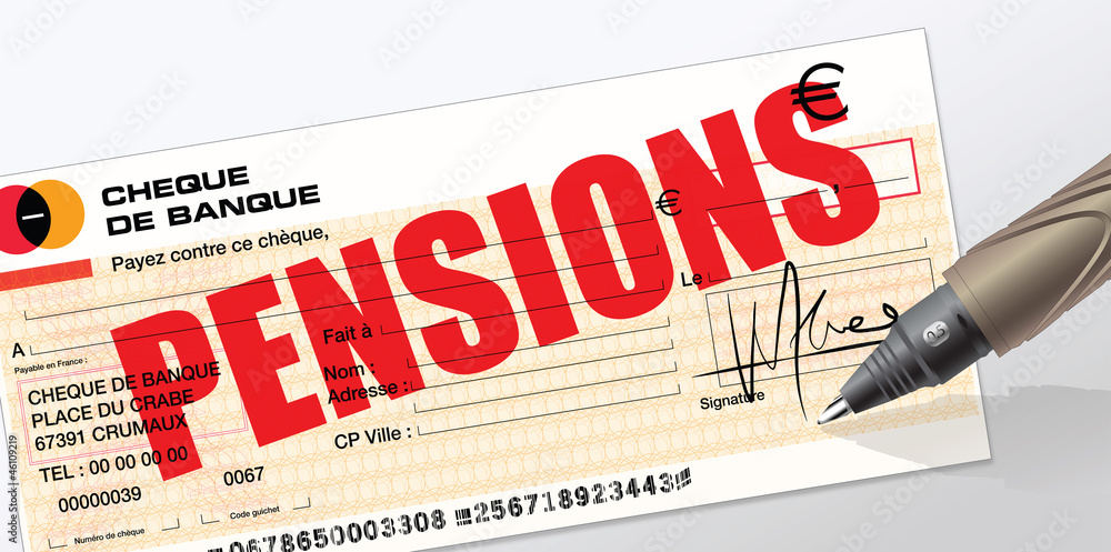 chèque de pension de retraite, de retraite Stock Illustration | Adobe Stock