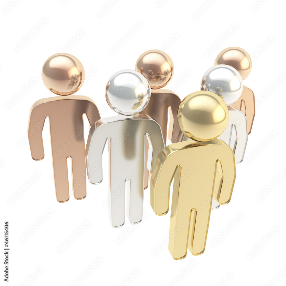 Poster Six symbolic human figures as hierarchy metaphor – Wall Art ...