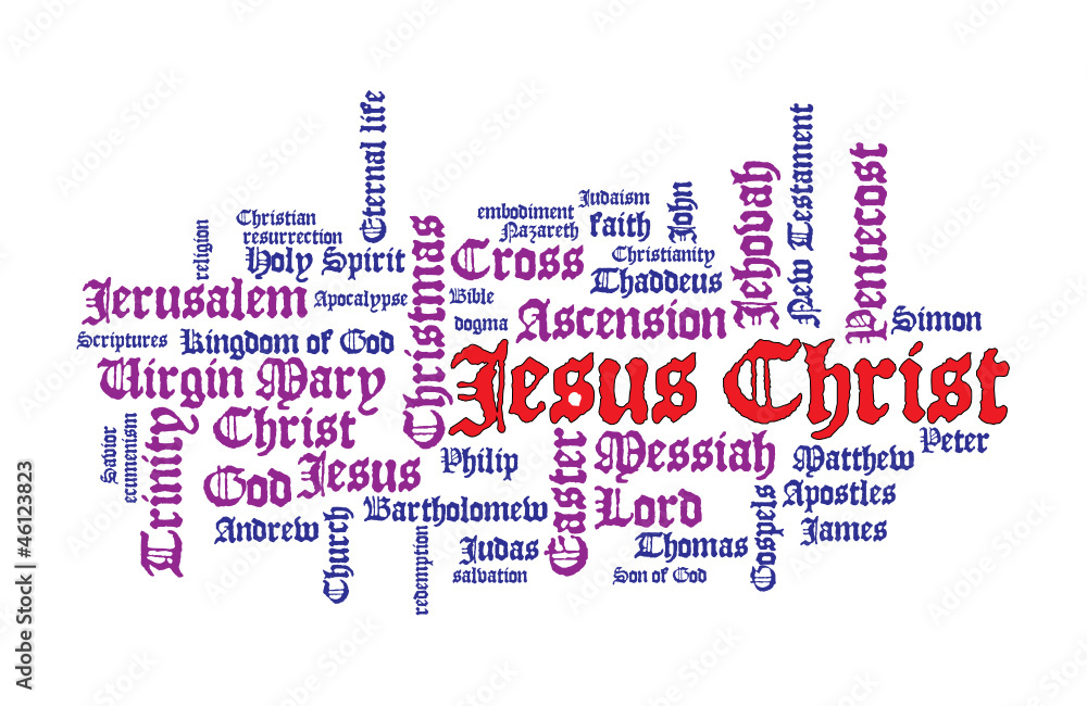 WEB ART DESIGN TAG CLOUD JESUS CHRIST LORD MESSIAH BIBLE 210 Stock ...