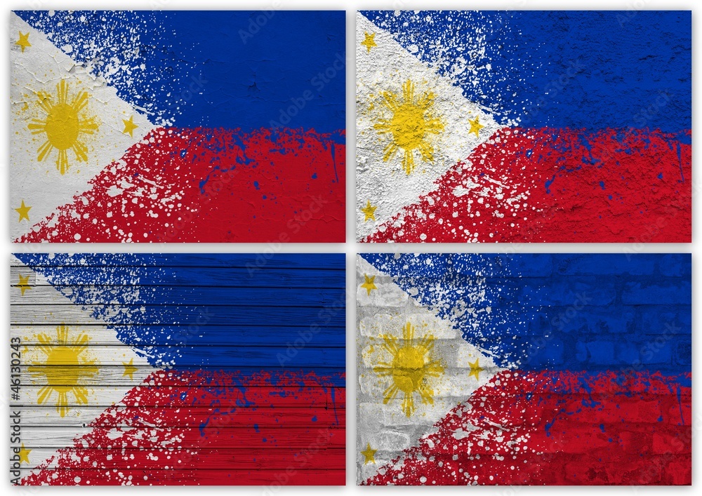 Philippines flag collage Stock Illustration | Adobe Stock