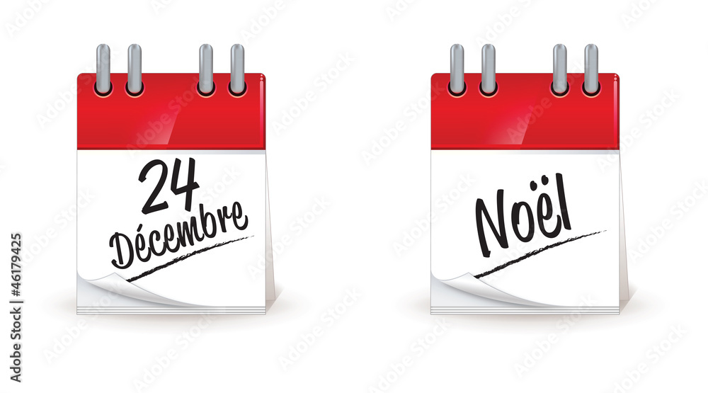 calendrier : 24 décembre, noel Stock Vector | Adobe Stock