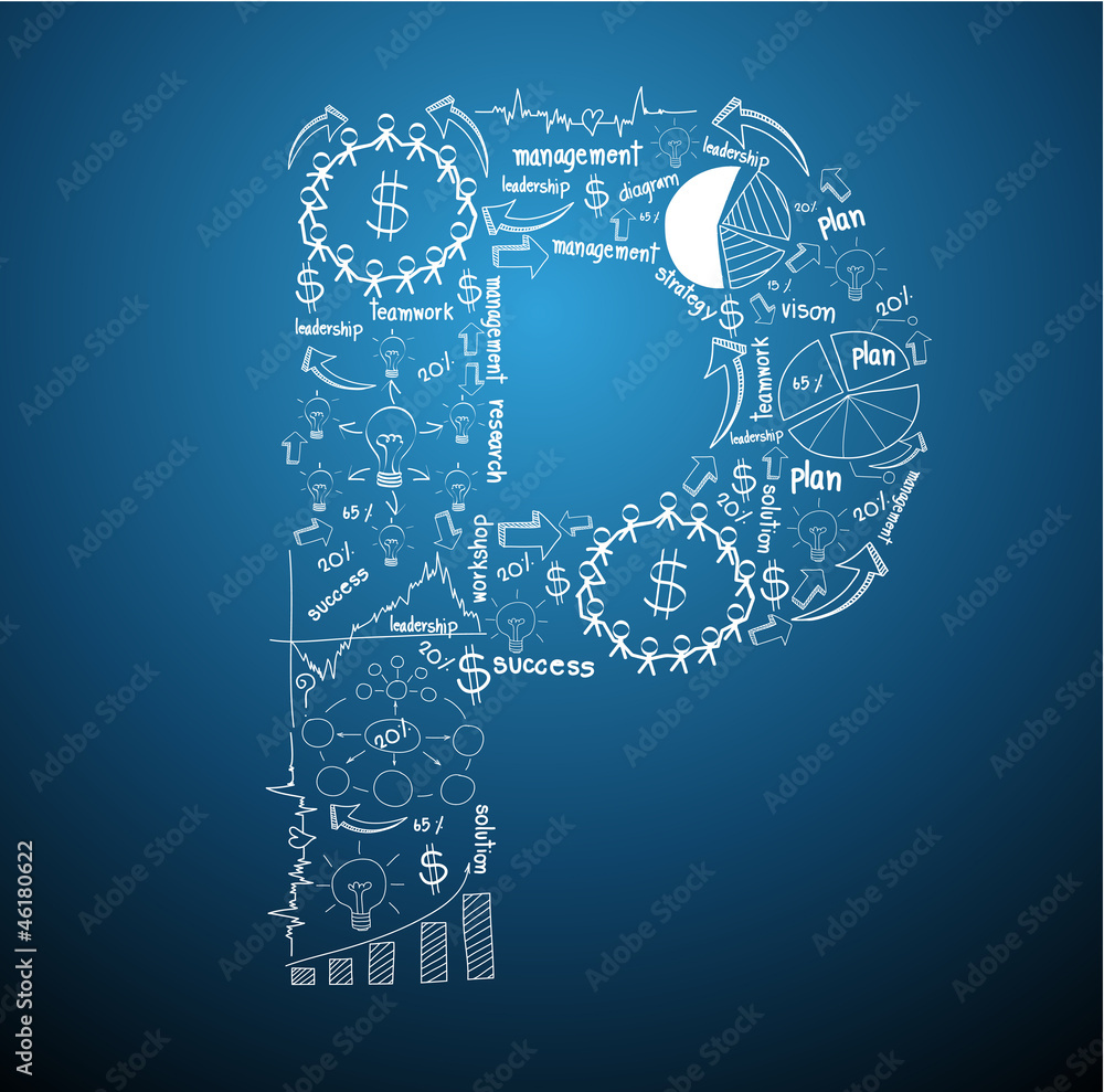 Drawing business plan concept diagrams of alphabet letters Stock Vector ...