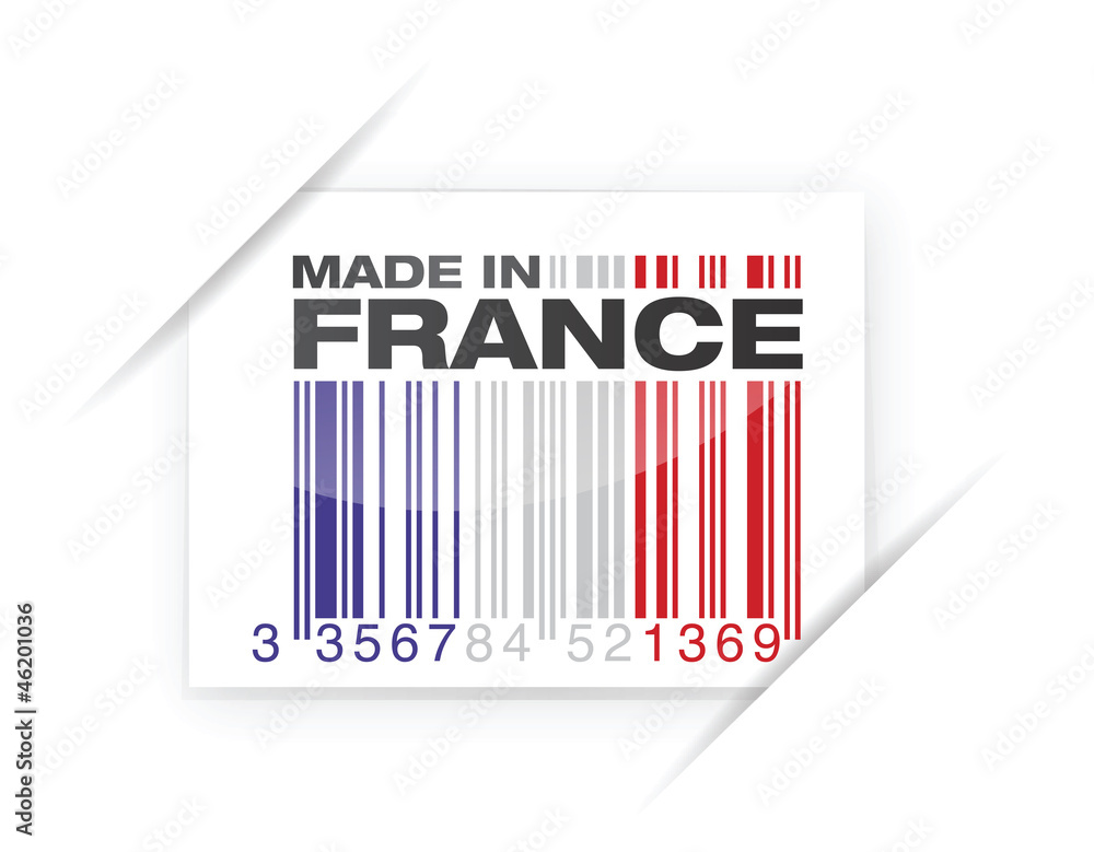 étiquette, code barre : MADE IN FRANCE Stock Illustration | Adobe Stock