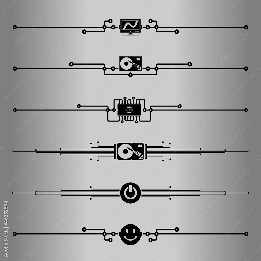 Elements for design - decorative line dividers. Computer. Stock Vector ...