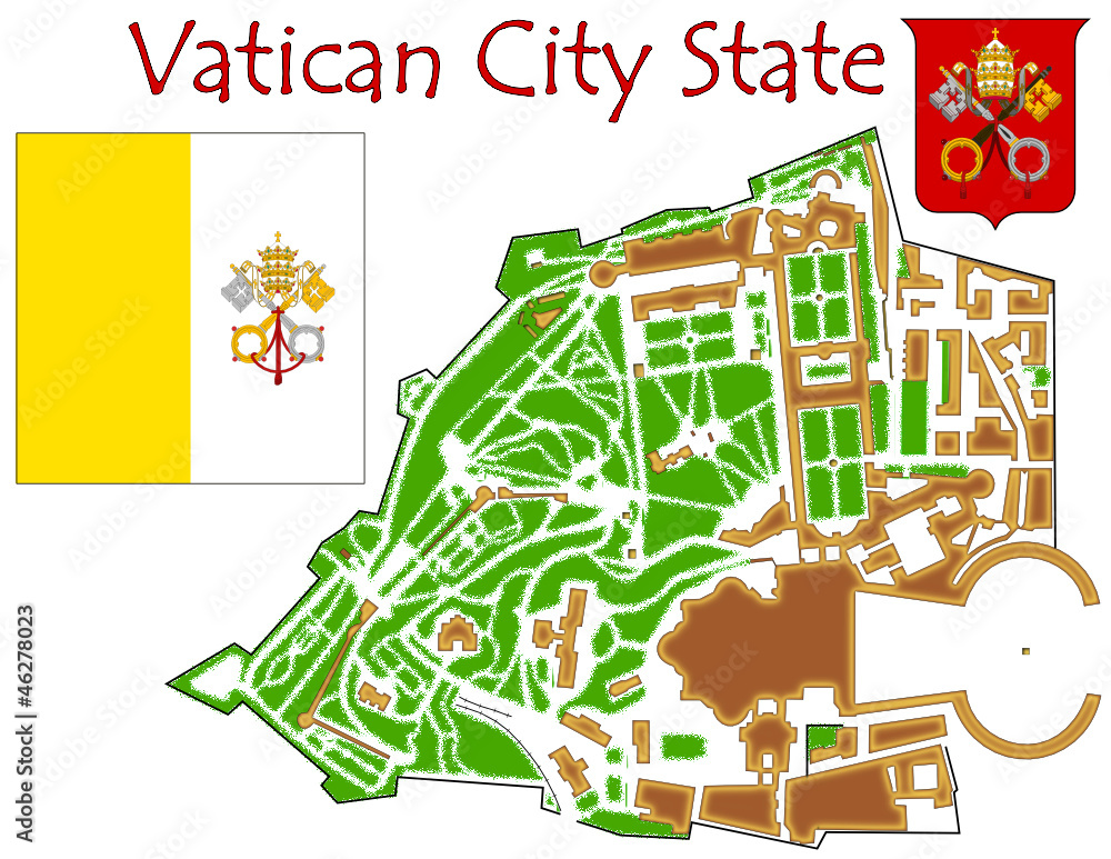 Vatican City national emblem map symbol motto Stock Vector | Adobe Stock