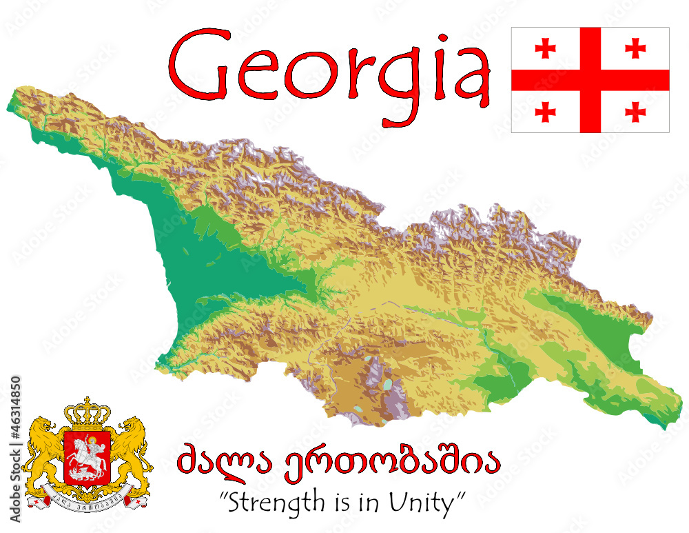 Georgia national emblem map symbol motto Stock Vector | Adobe Stock