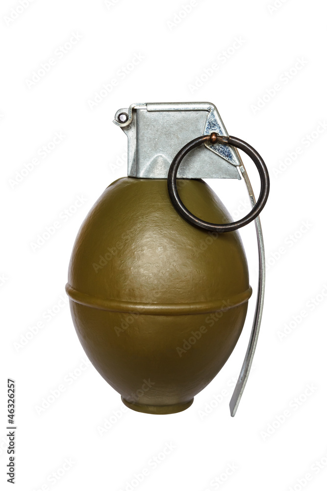 Grenade frag explosive m26 on white background Stock-Foto | Adobe Stock