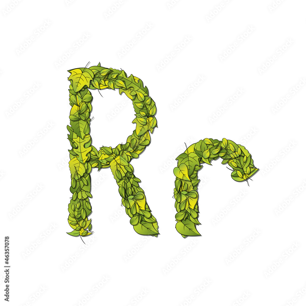 Eco Font Letter R Stock Vector | Adobe Stock