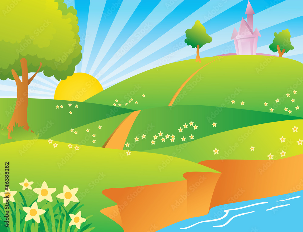Village Scene Of Clipart