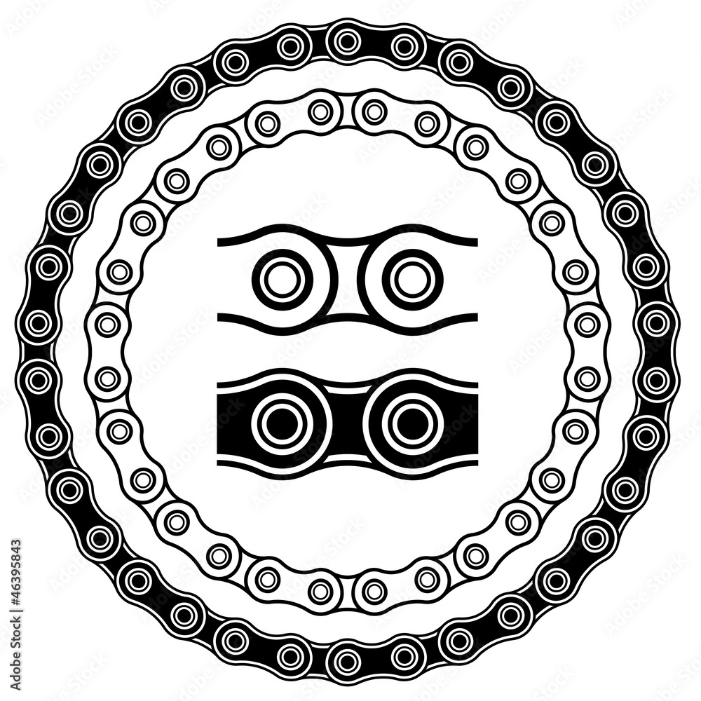 vector bicycle chain seamless silhouettes Stock Vector | Adobe Stock