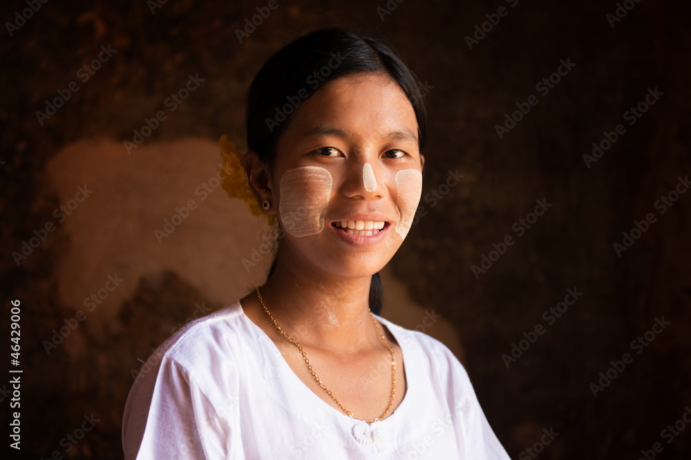 Myanmar girl portrait Stock Photo | Adobe Stock