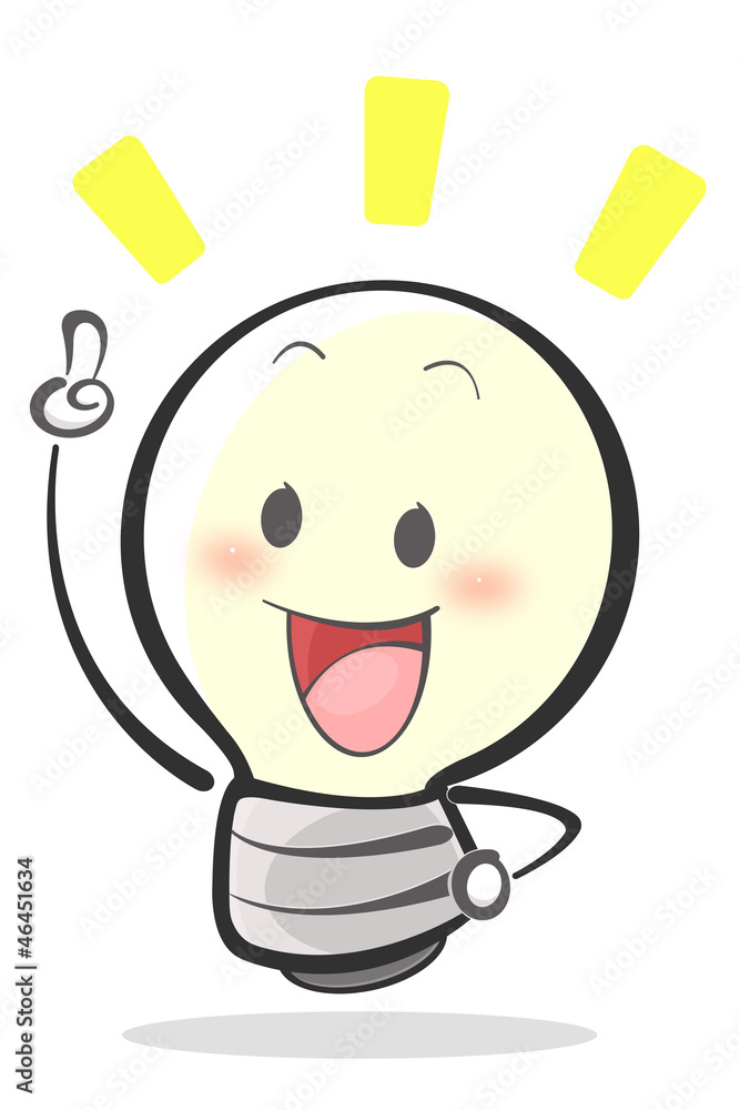 Cartoon light bulb Stock Illustration | Adobe Stock