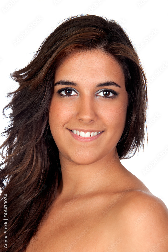 Beautiful girl with bare shoulders Stock Photo | Adobe Stock