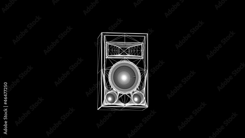 Speaker 3D Animation Wireframe Stock Video | Adobe Stock