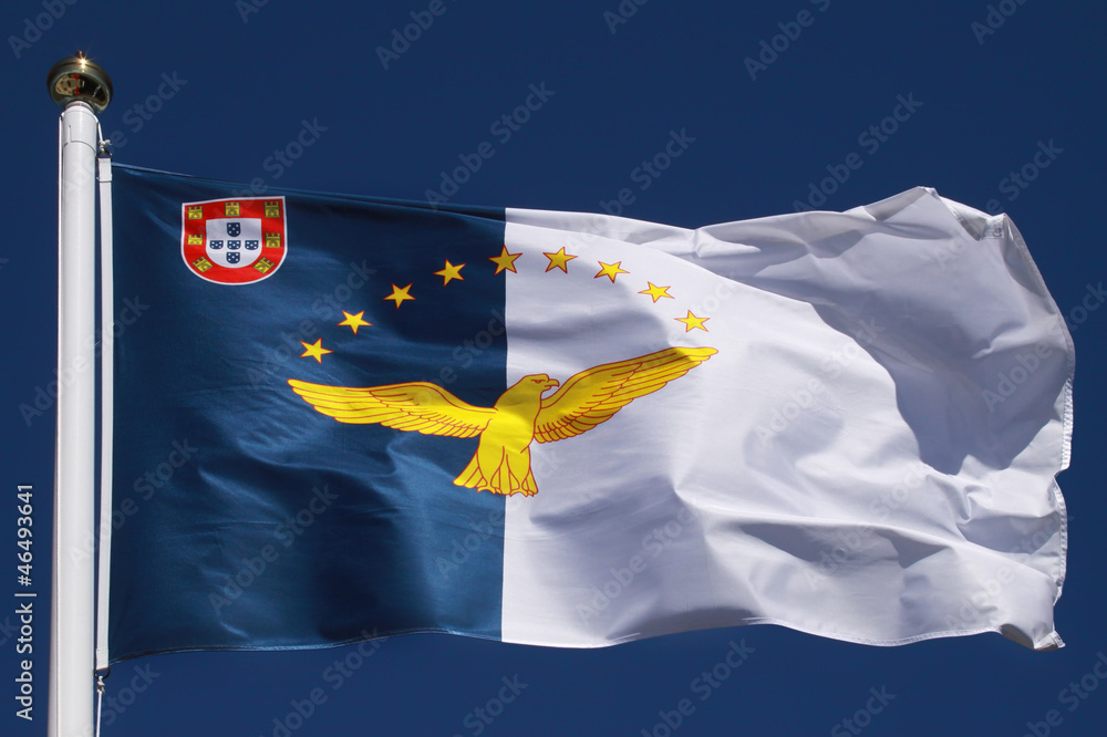 Flag of the Azores Islands Stock Photo | Adobe Stock
