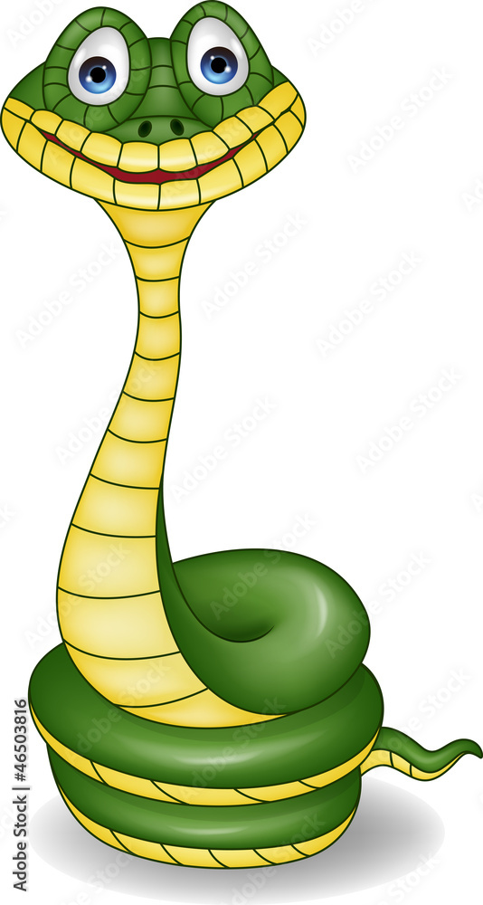 Funny snake cartoon Stock Vector | Adobe Stock