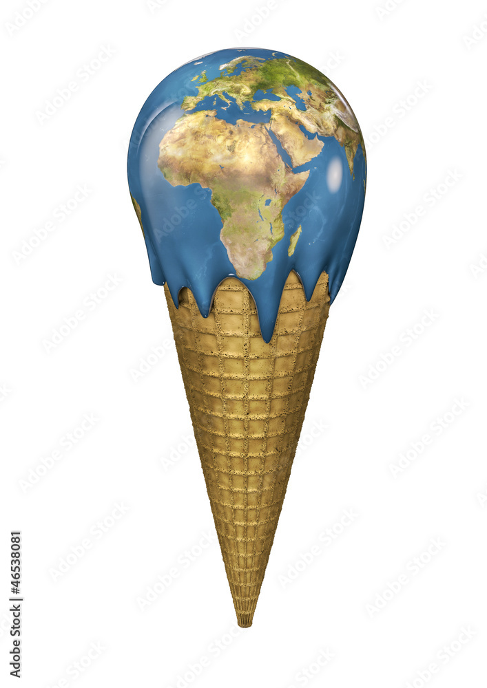Ice cream Earth, Earth map texture source: cinema4dtutorial.net Stock ...