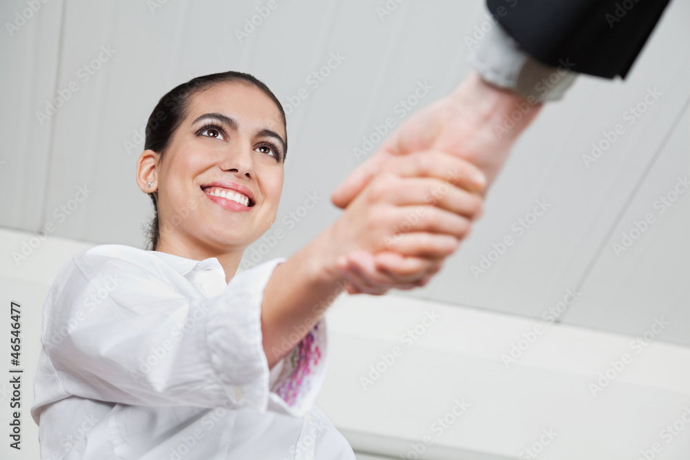 Handschlag mit Geschäftsfrau Stock Photo | Adobe Stock