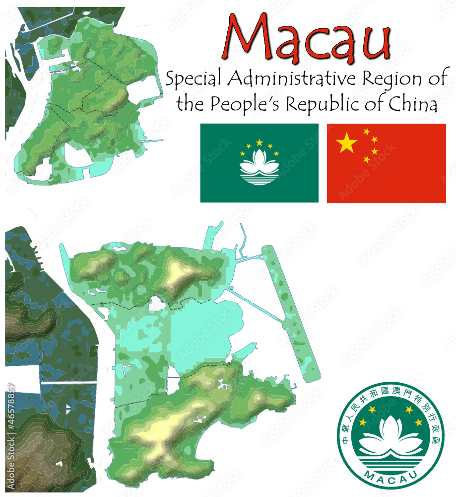Macau Asia national emblem map symbol motto Stock Vector | Adobe Stock