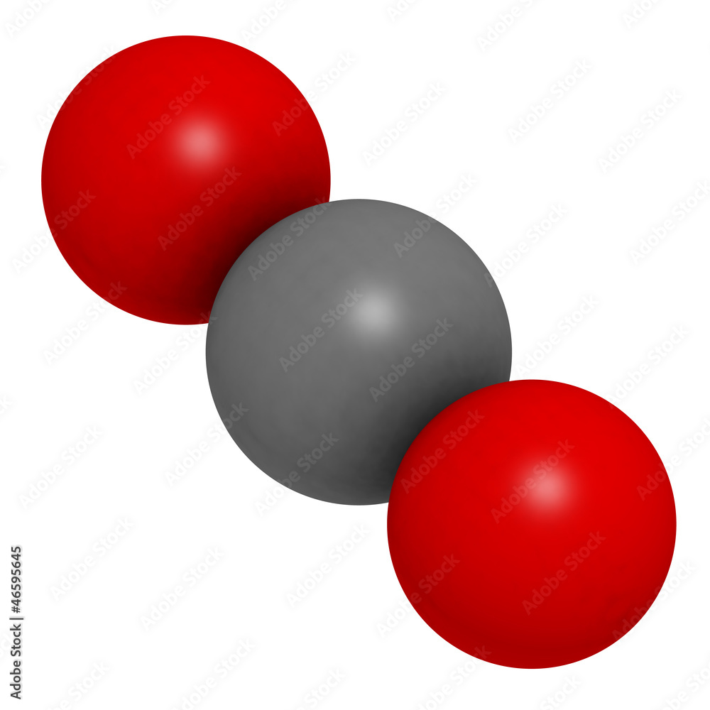carbon dioxide (CO2) molecule, chemical structure Stock Illustration ...