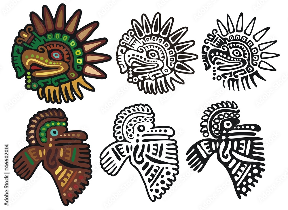 Mayan bird gods Stock Vector | Adobe Stock