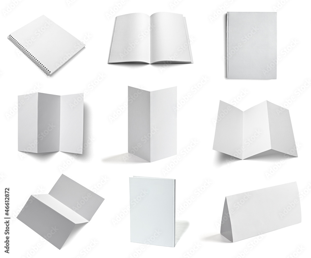 leaflet notebook textbook white blank paper template Stock Photo ...