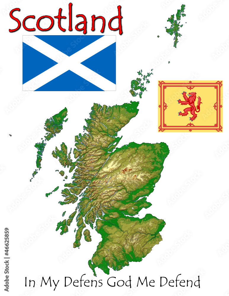 Scotland Europe national emblem map symbol motto Stock Vector | Adobe Stock