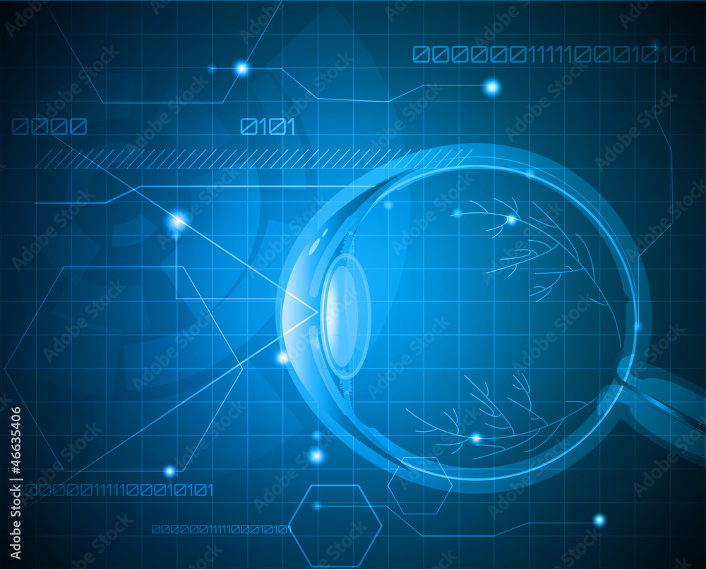 Abstract medical background with human eyeball anatomy Stock Vector ...