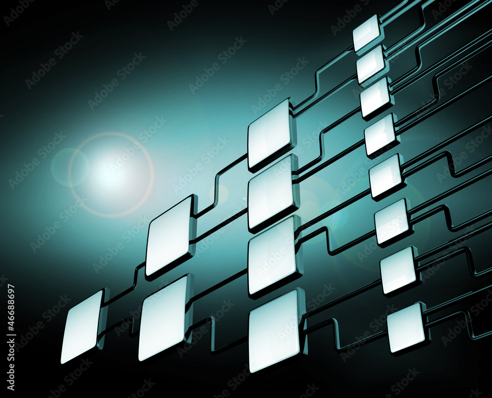 network flowchart graph management with flare effect Stock Illustration ...