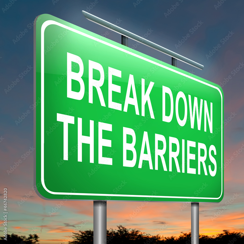 Break down the barriers. Stock Illustration | Adobe Stock