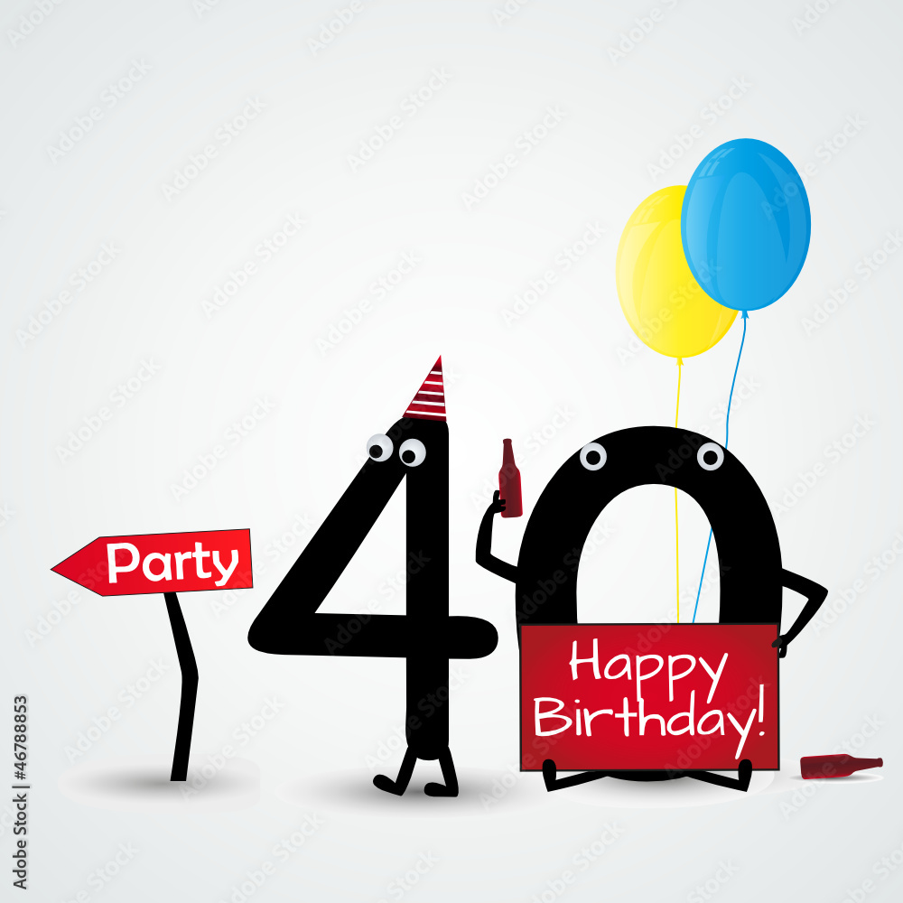 40 birthday card numbers Stock Vector | Adobe Stock