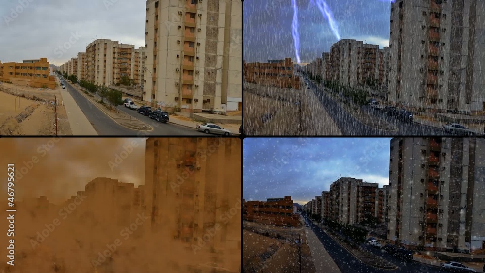 residential buildings in jeddah at all weathers Stock Video | Adobe Stock