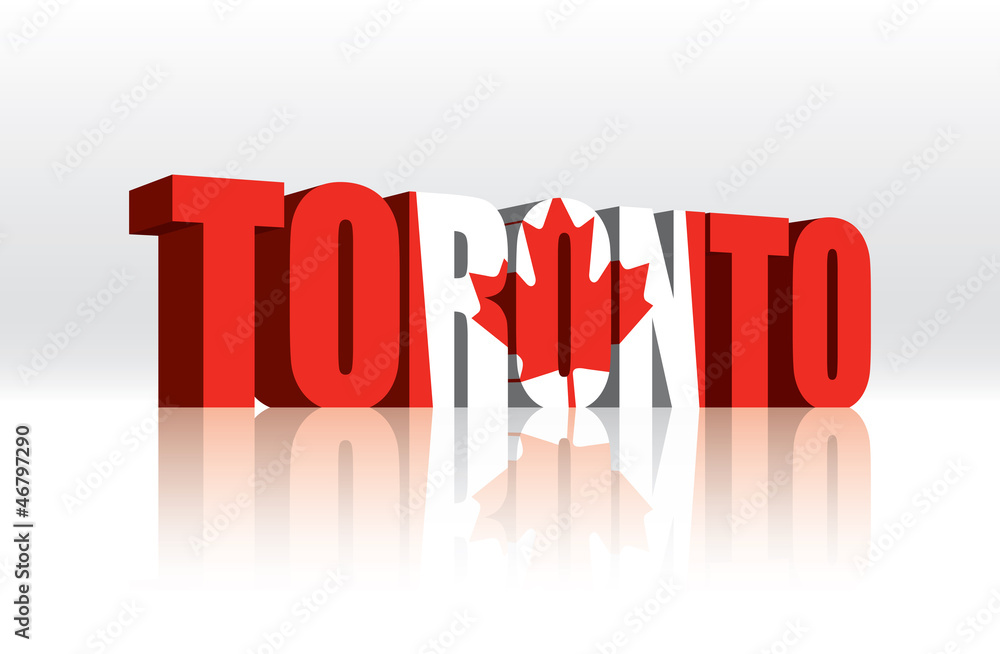 3D Vector Toronto (Canada) Word Text Flag Stock-Vektorgrafik | Adobe Stock