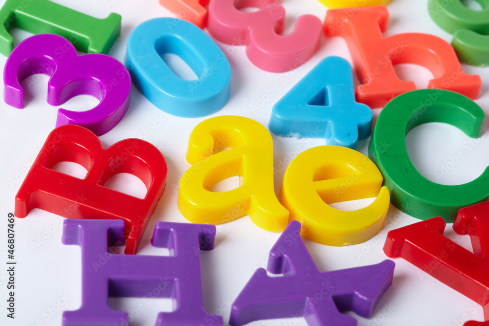 Plastic alphabet letters Stock Photo | Adobe Stock