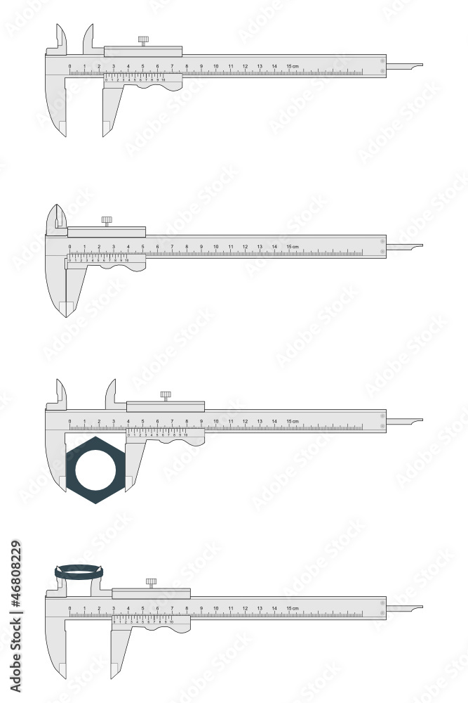 Messschieber Schublehre Stock-Vektorgrafik | Adobe Stock
