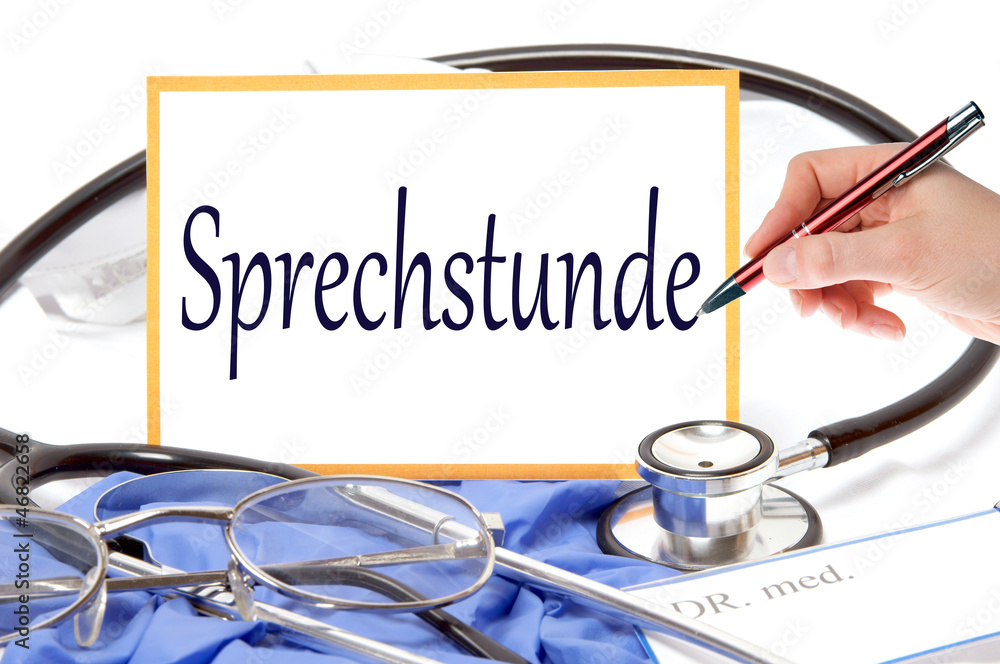 Schild - Sprechstunde Stock-Foto | Adobe Stock